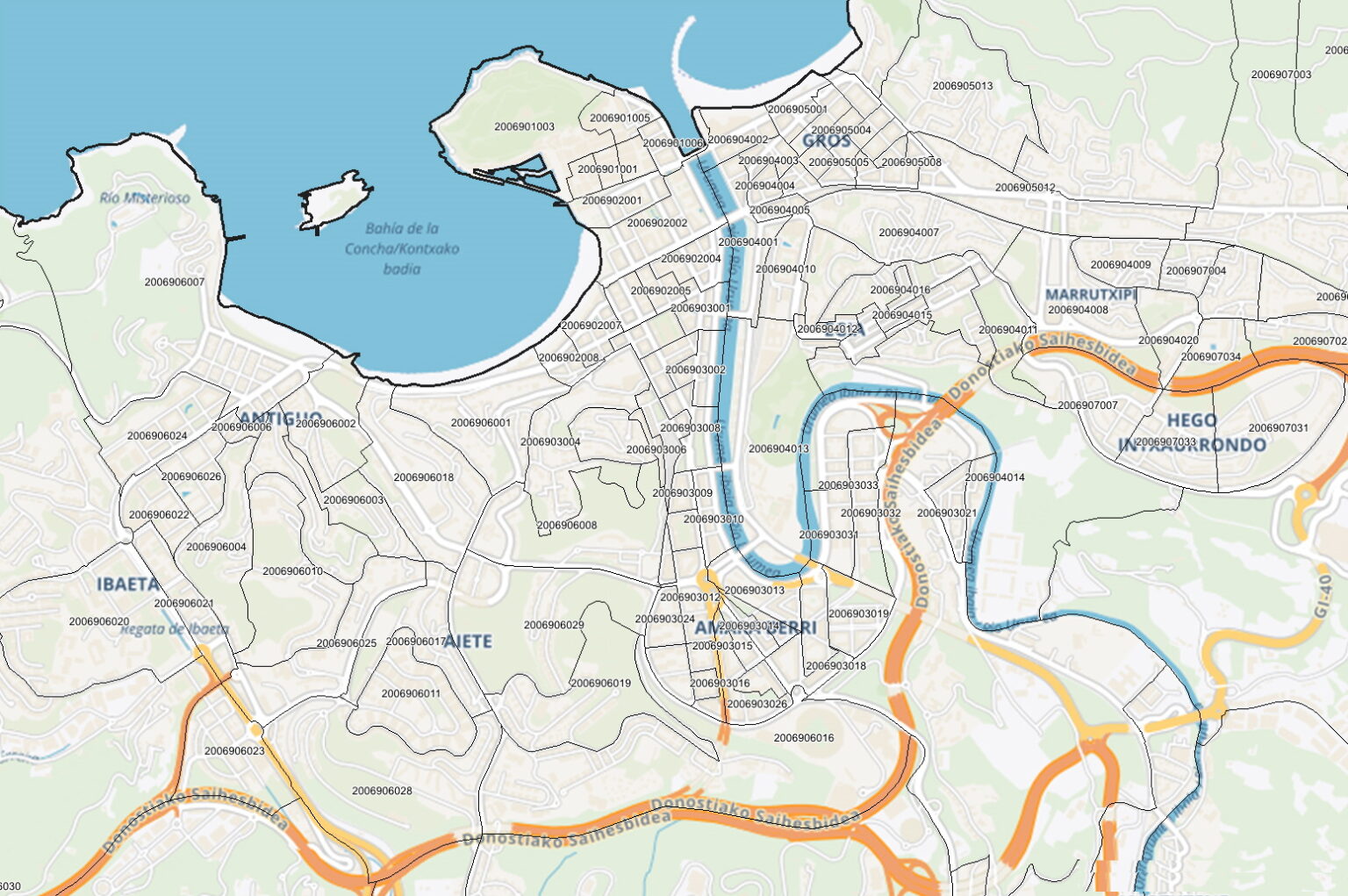 Mapas digitales de códigos postales, secciones censales y portales